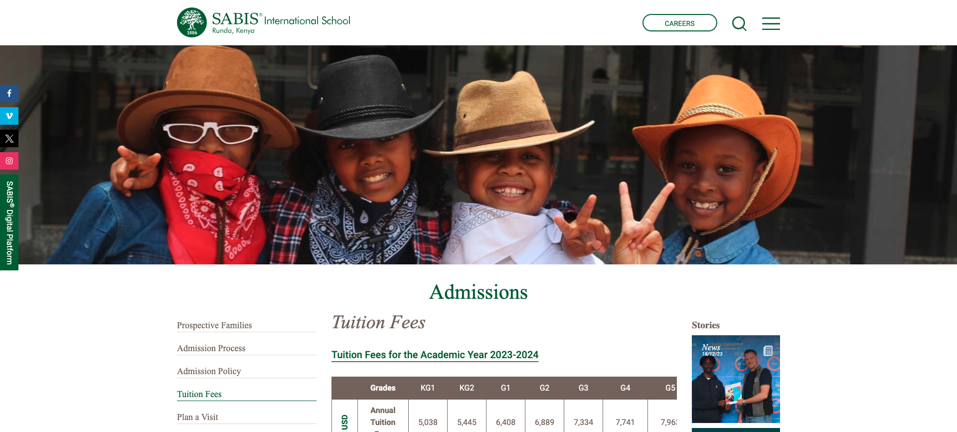 SABIS® International School – Runda Fee Structure 2025-2026